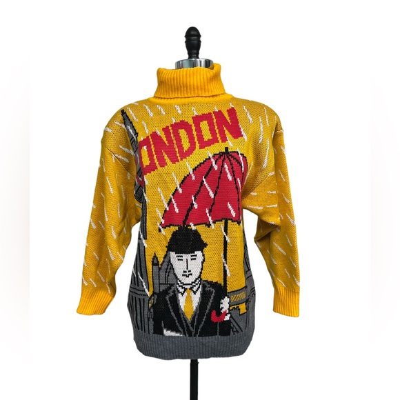 Kitty Hawk | Sweaters | Rare Vintage Kitty Hawk Aop London Turtleneck ...
